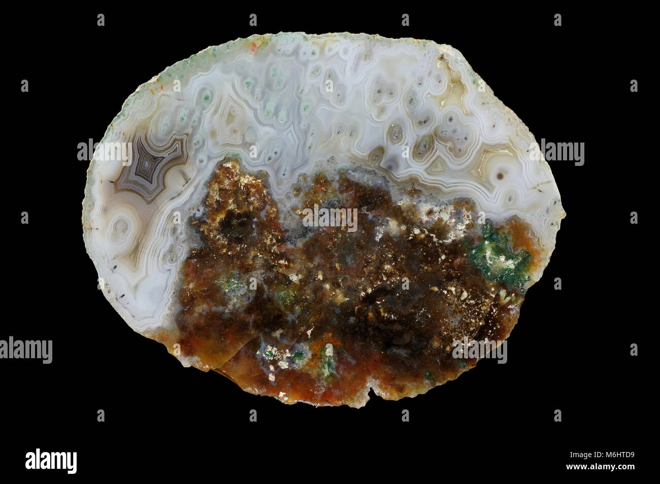 Eyelet agate, cross section of stalactites. Origin: Rudno near Krakow ...