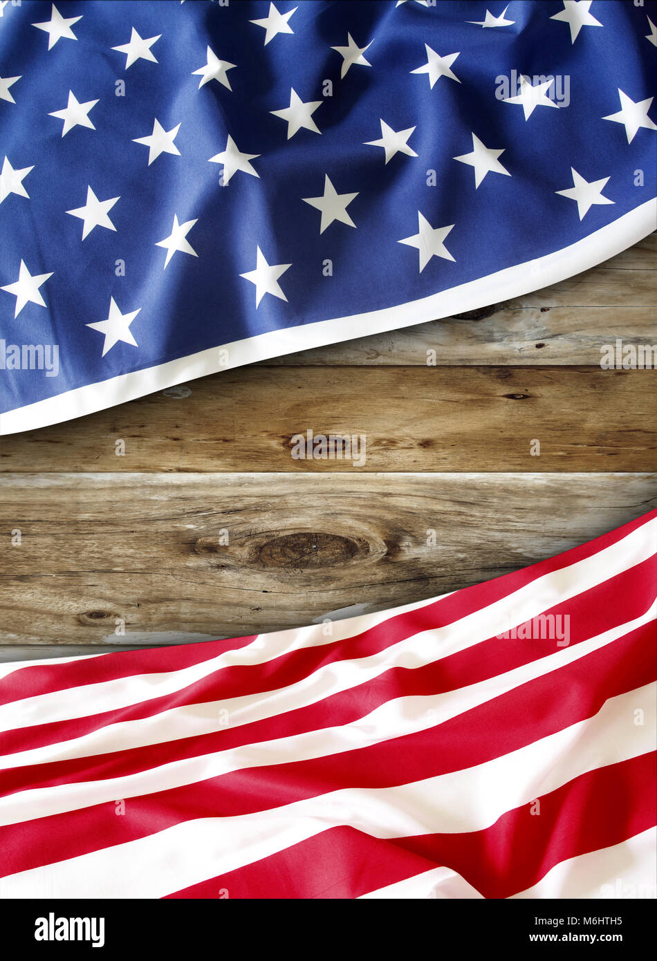 American flag and wooden boards Stock Photo - Alamy