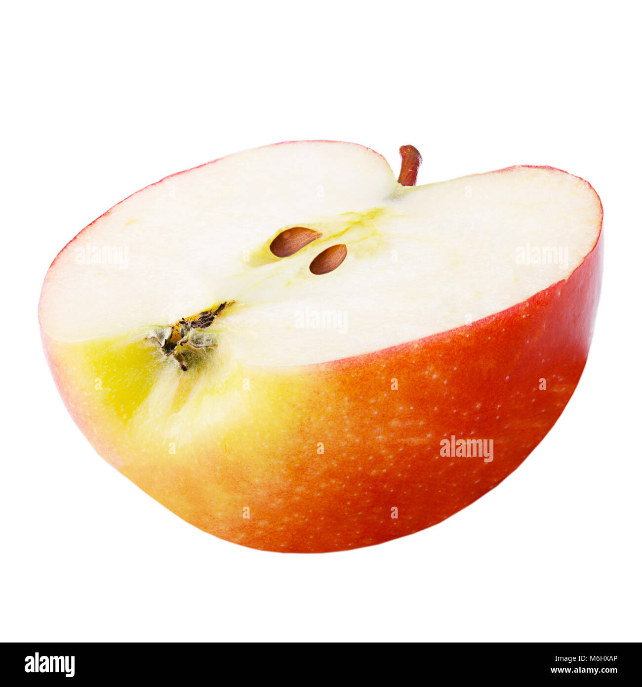 Isolated apple. Freshly half apple isolated on white background with ...