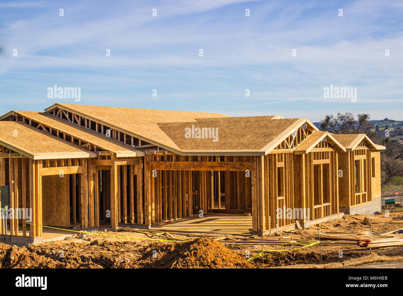 Framing Phase On New Home Construction Stock Photo - Alamy