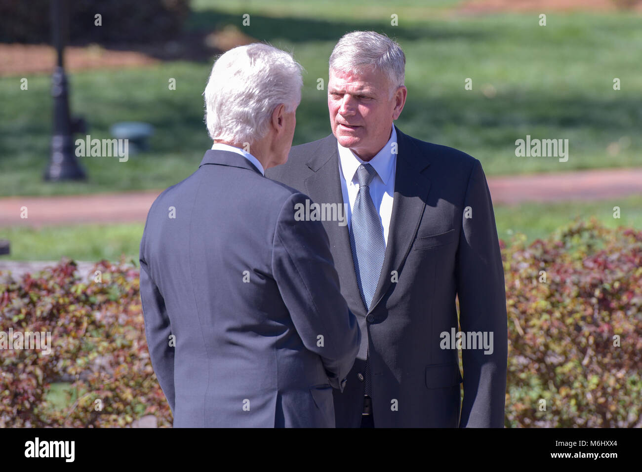 Charlotte, NC. 27 Feb, 2018. Former US President Bill Clinton met with ...