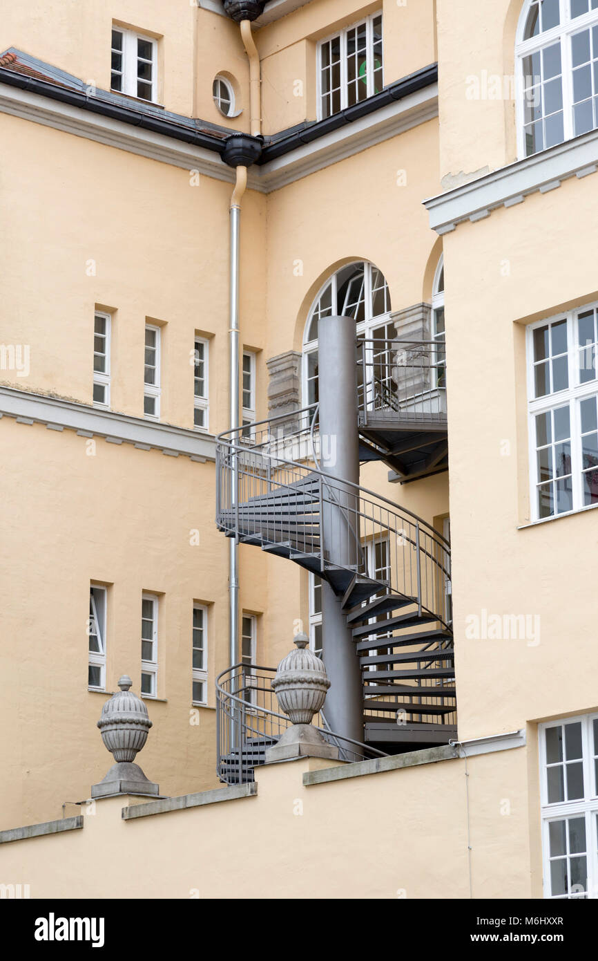 Outside spiral staircase in the German village of Passa Stock Photo - Alamy