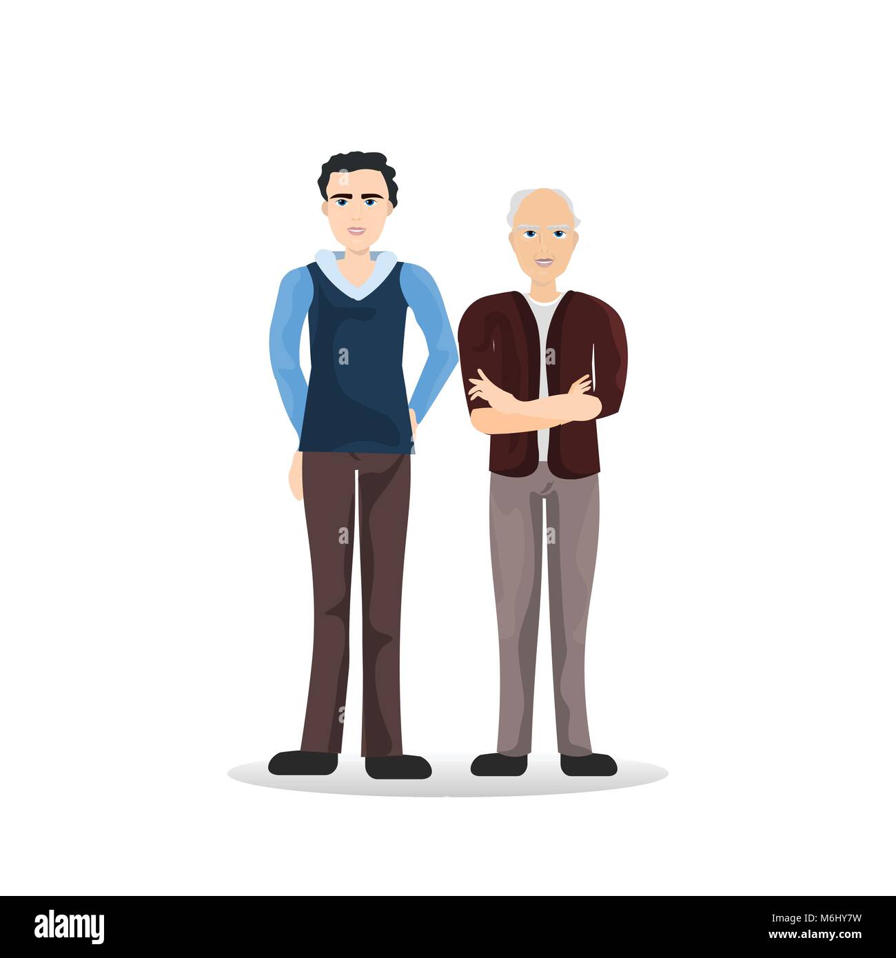 Portrait two young male Stock Vector Images - Alamy