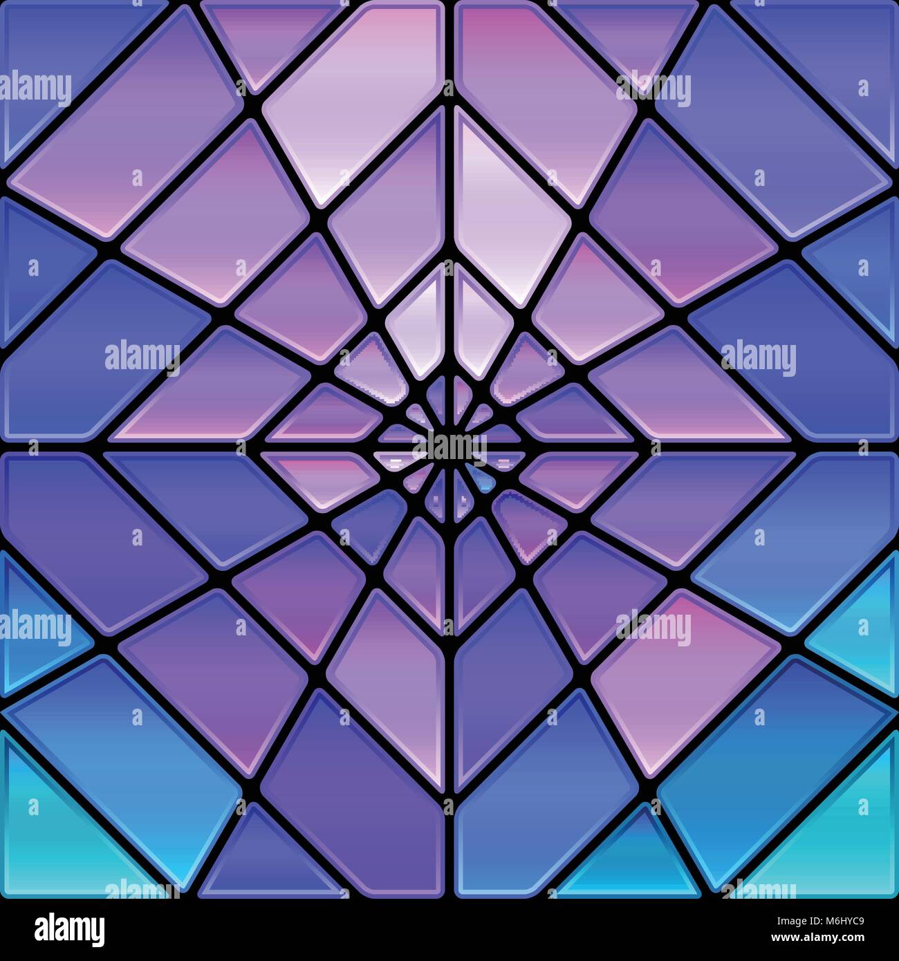 abstract vector stained-glass mosaic background - blue and violet ...