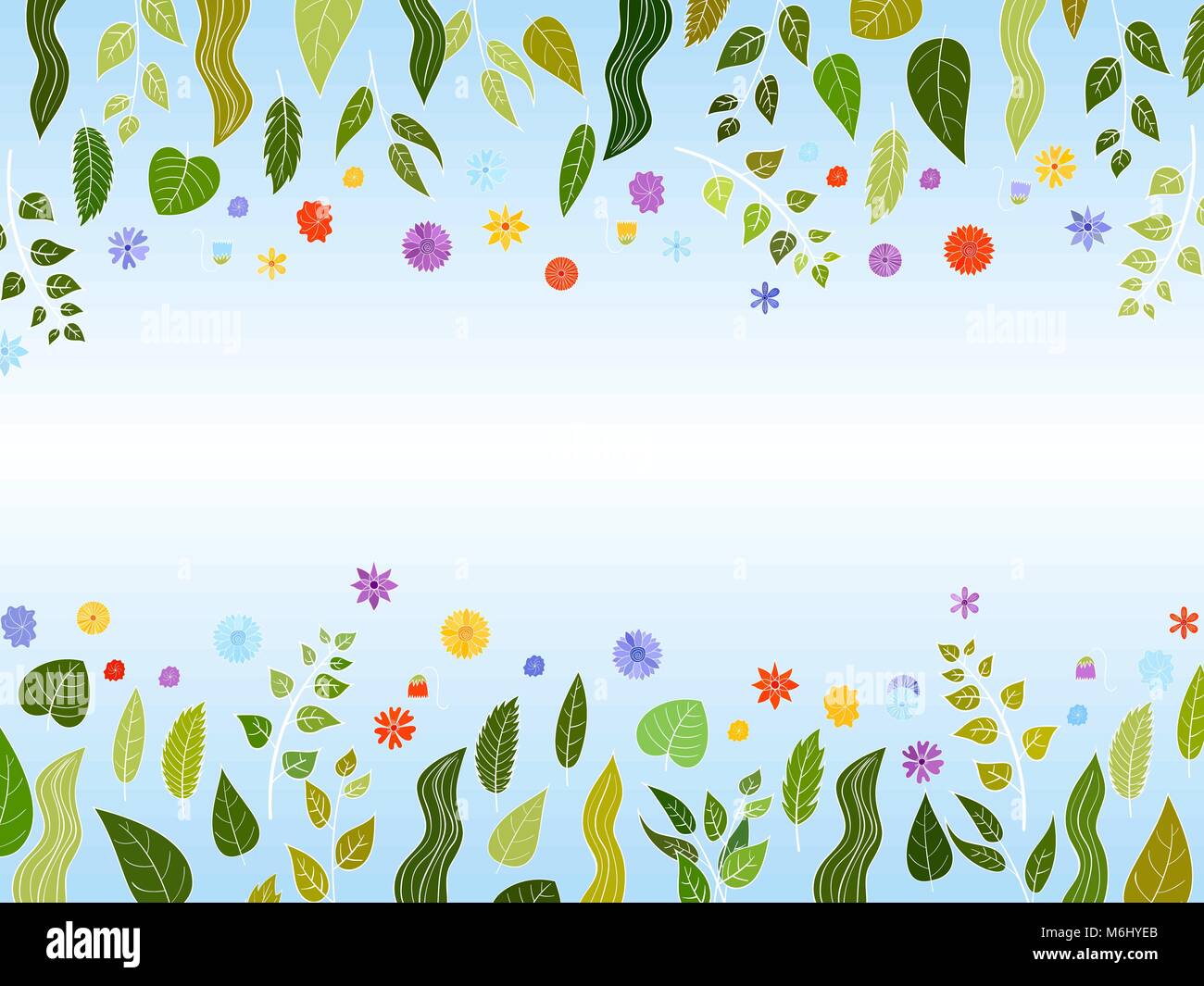 hand drawn vector wide light floral background Stock Vector Image & Art ...