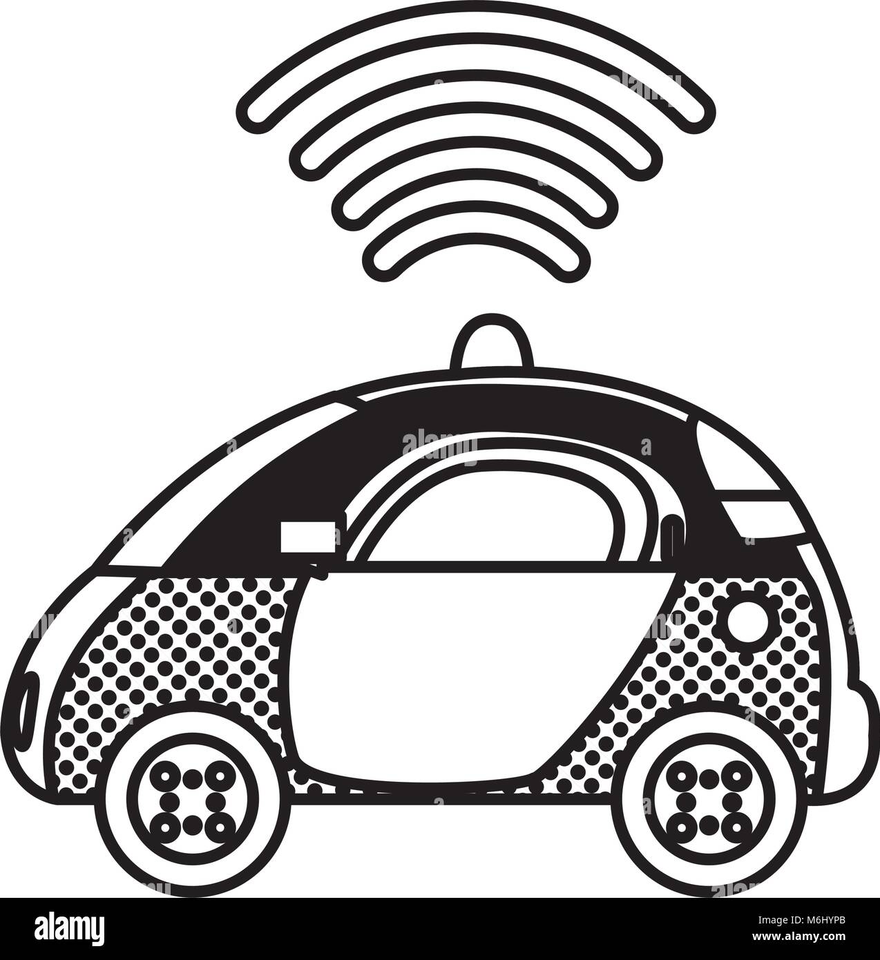 filling texture police car with digital wifi connection Stock Vector ...