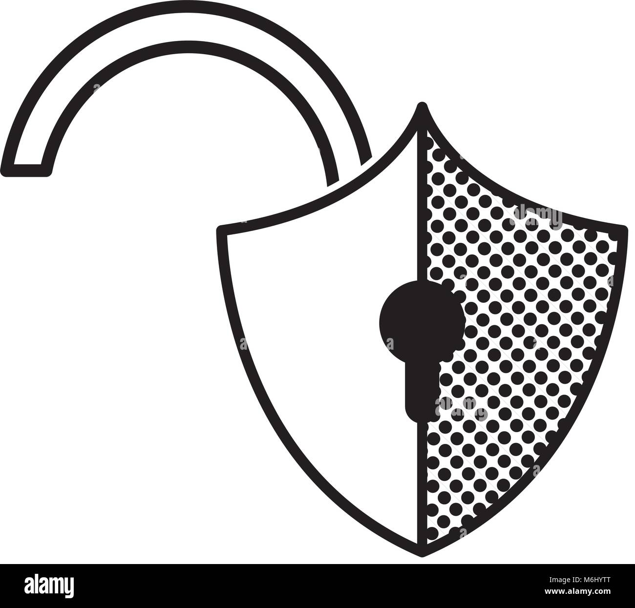 filling texture open padlock shield security protection Stock Vector ...