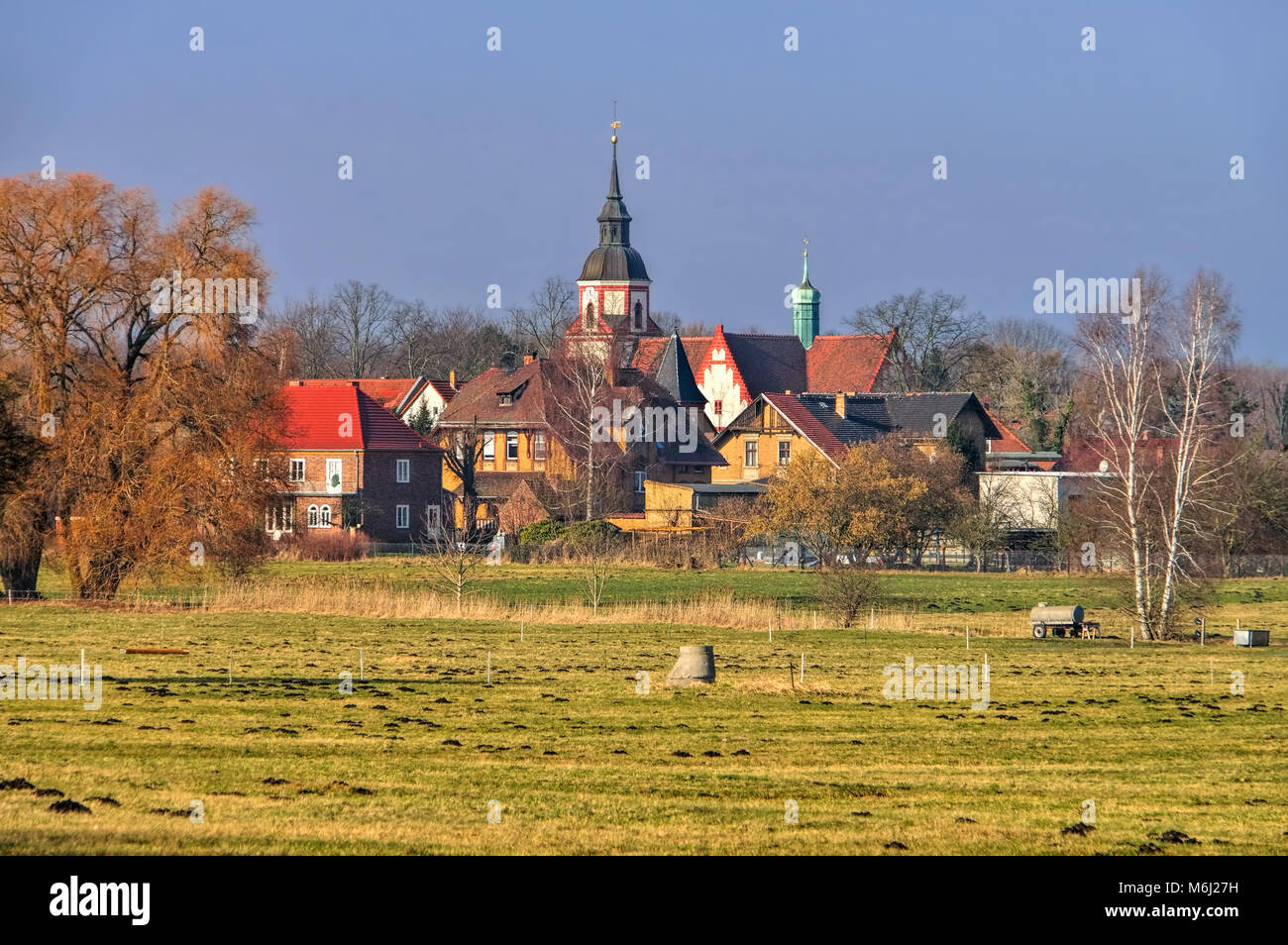 the village Klettwitz in Lusatian Lake District, Brandenburg Stock ...