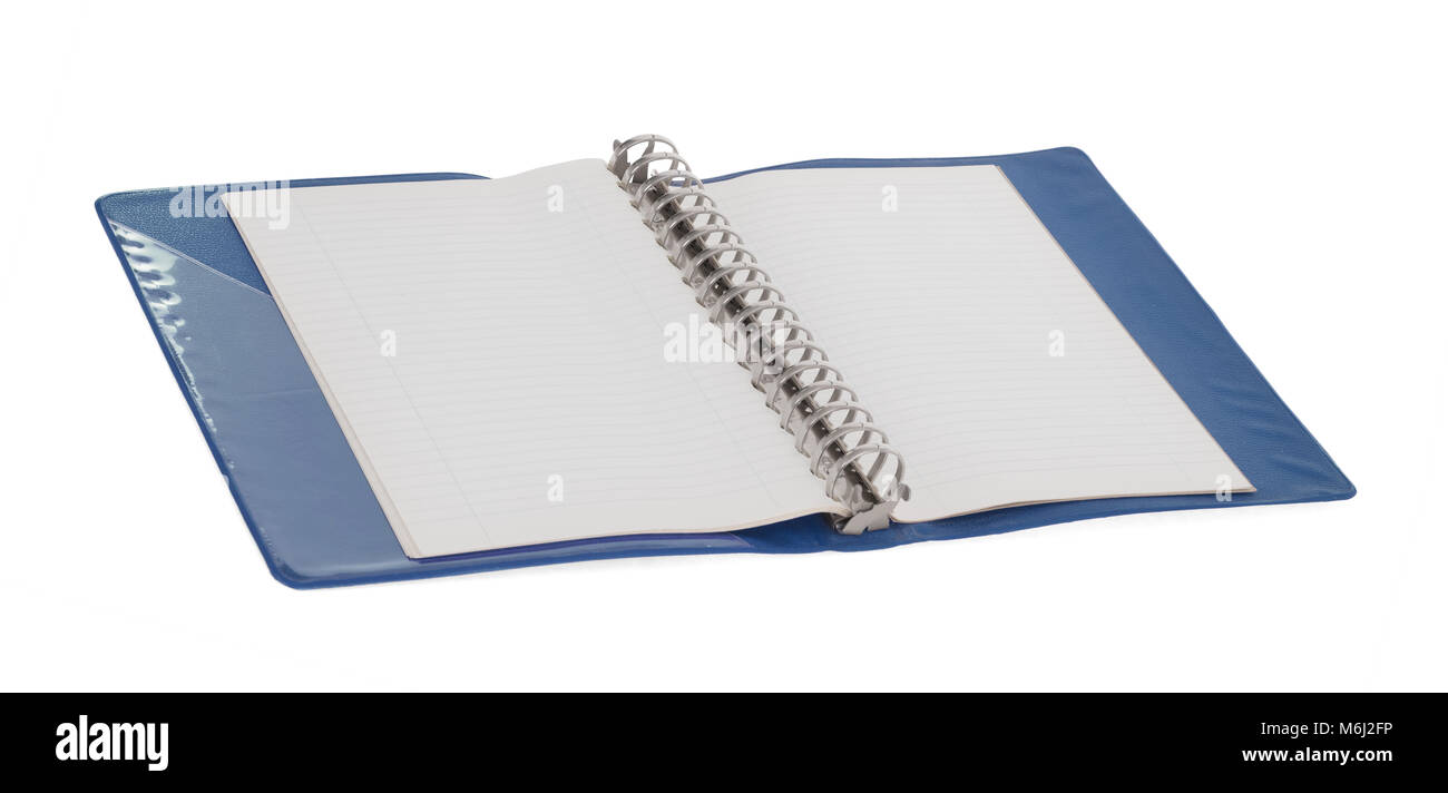 Old blue ring binder isolated on a white background Stock Photo - Alamy