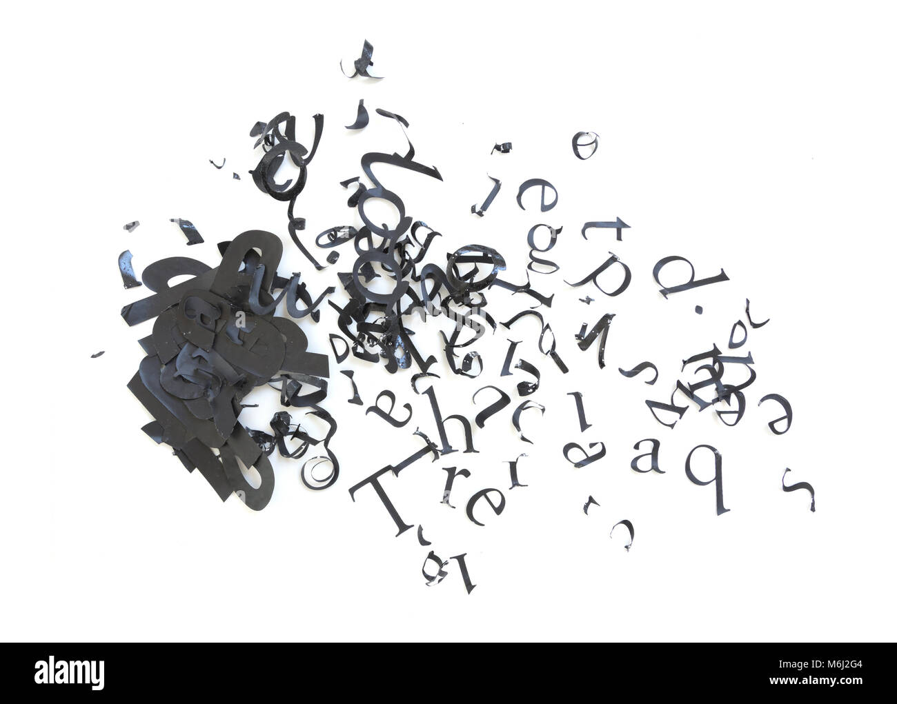 Plastic letters removed from a wall - Isolated on white Stock Photo - Alamy