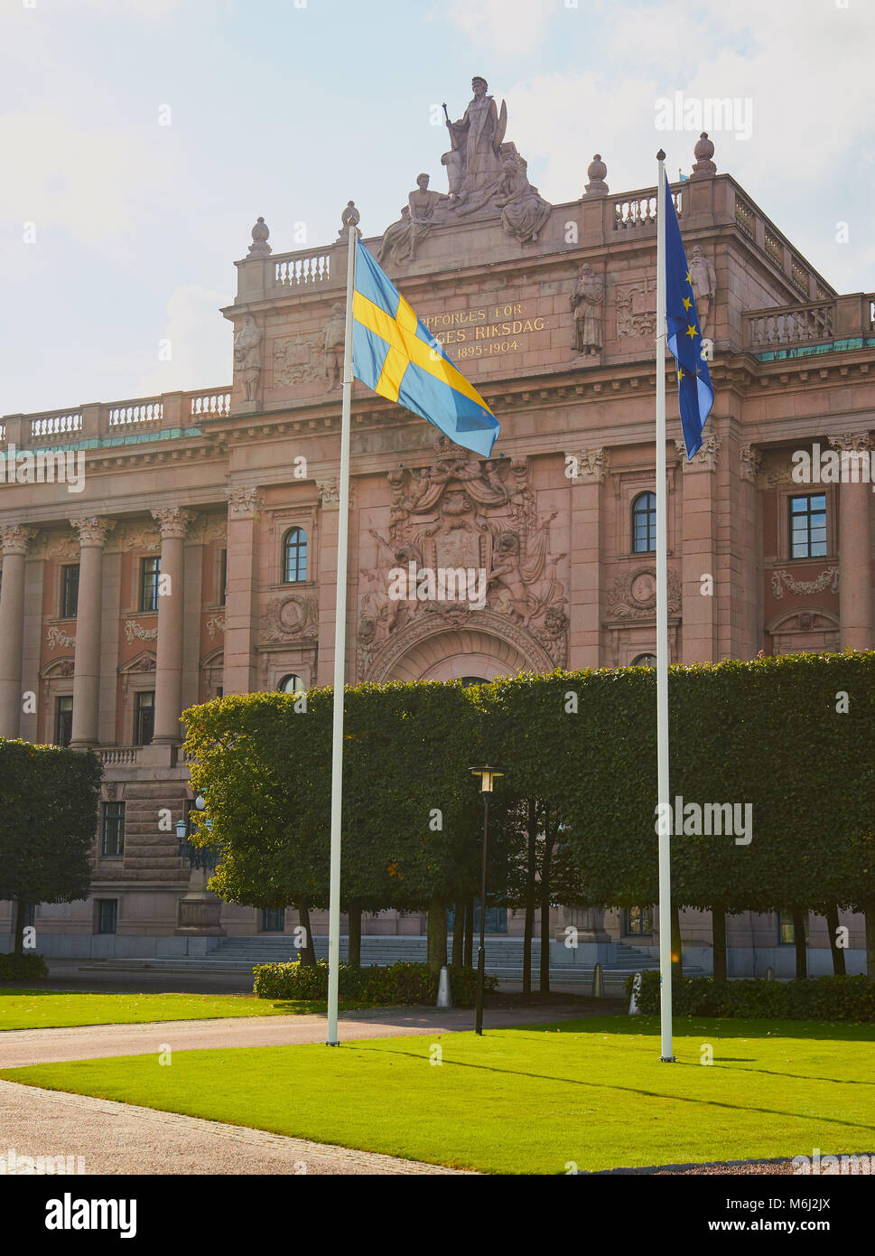 Swedish Parliament building, (Riksdagshuset), Helgeandsholmen, Stockholm, Sweden, Scandinavia ...