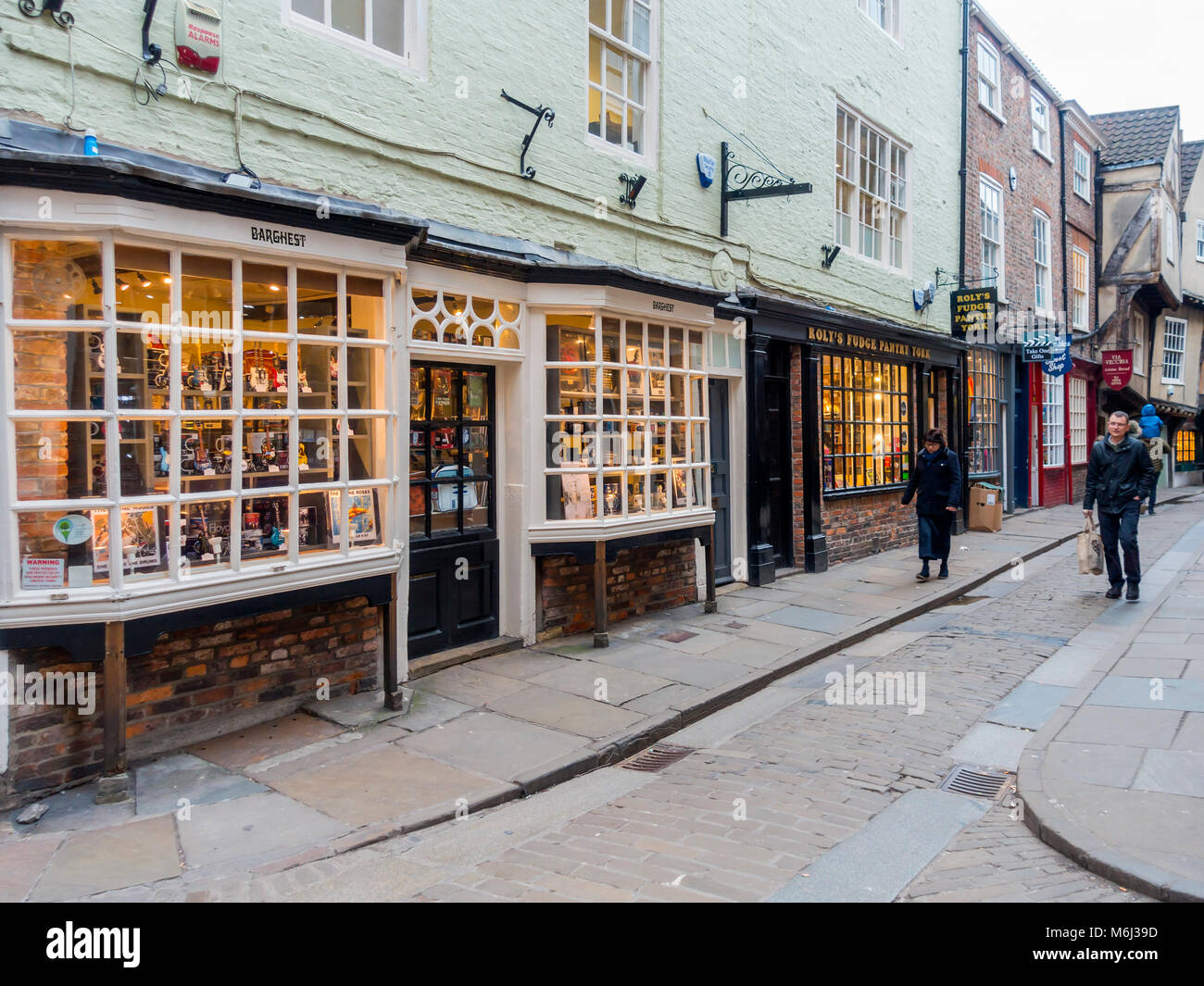 The Shambles historic medieval street in the centre of York City on a ...