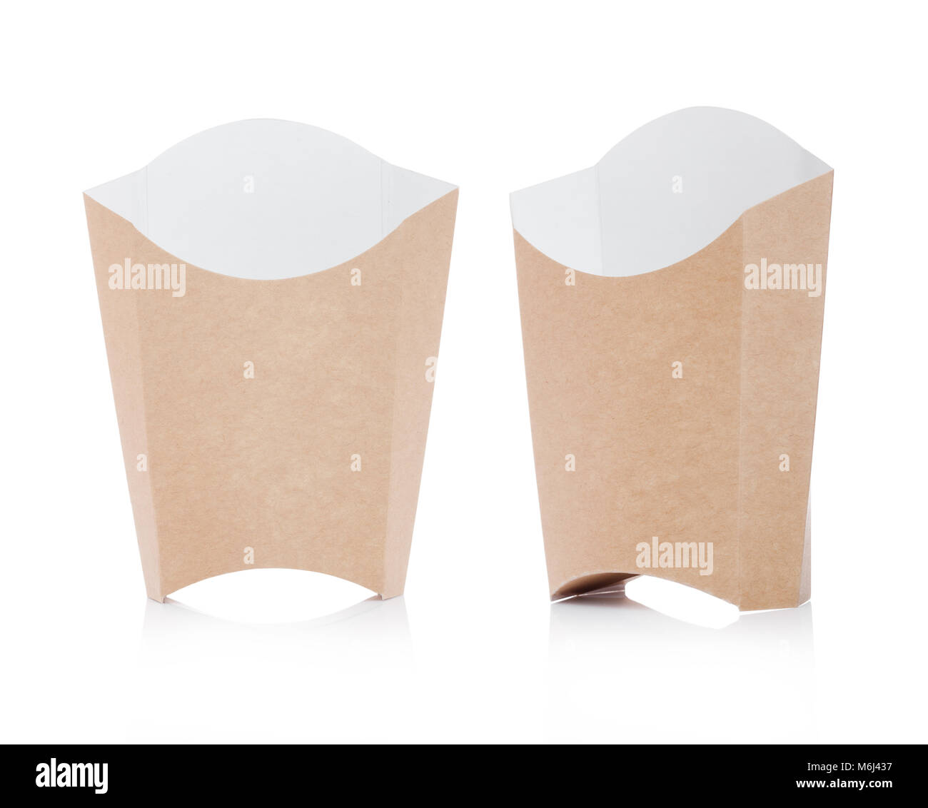 Brown package container for french fries food products isolated over ...