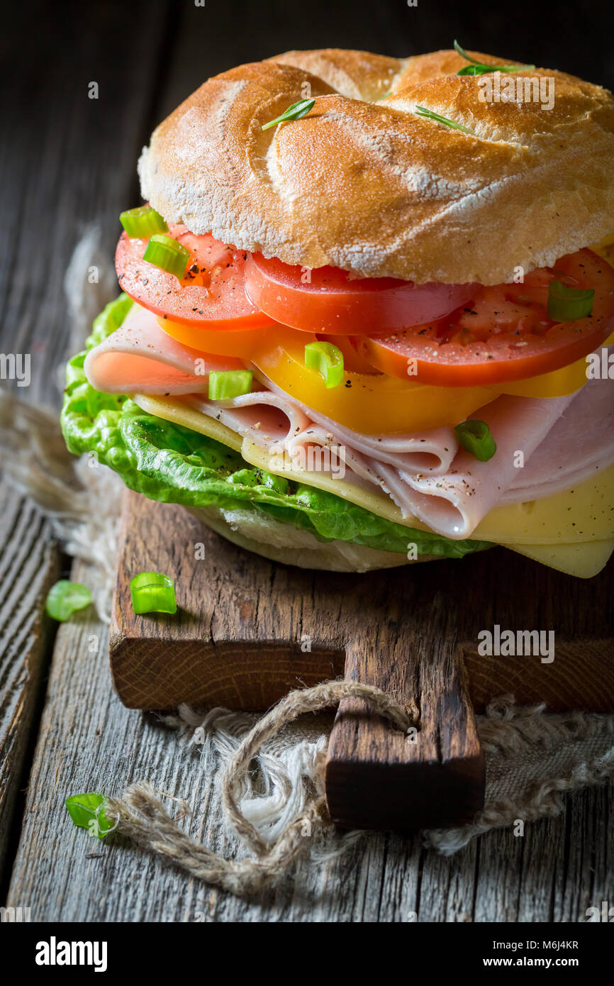 Big ham sandwich hi-res stock photography and images - Alamy