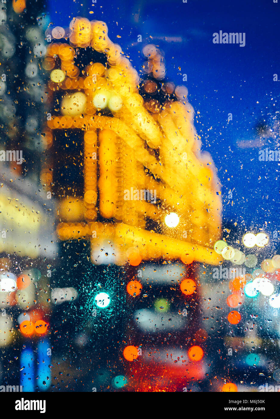 Emotional melancholic abstract background with defocused lights bokeh ...