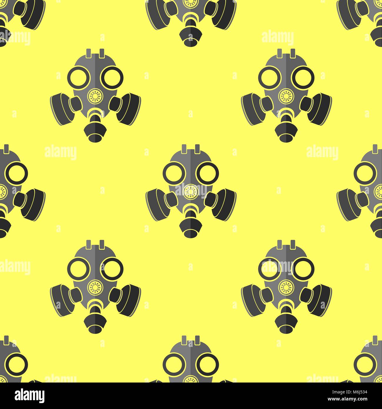 Gas Mask Seamless Pattern. Respirator Icon Texture Stock Vector Image ...