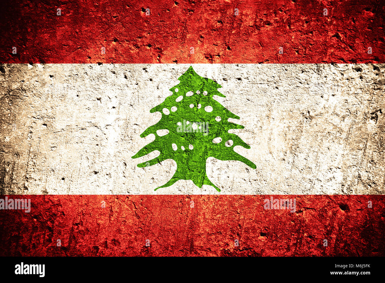 flag of Lebanon or Lebanese banner on scratched rough texture Stock ...