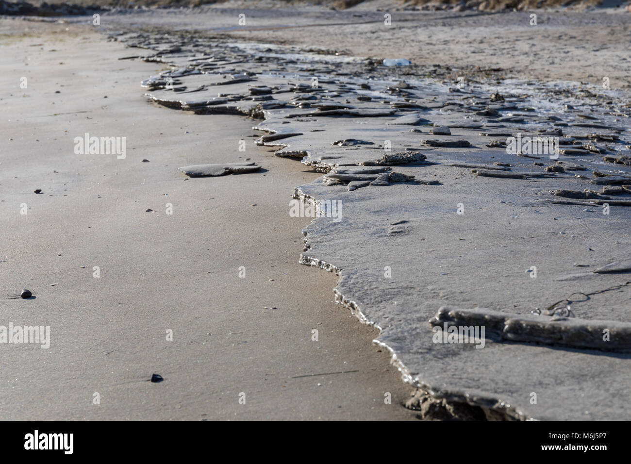 Frozen sand; Saeby Beach, Denmark Stock Photo - Alamy