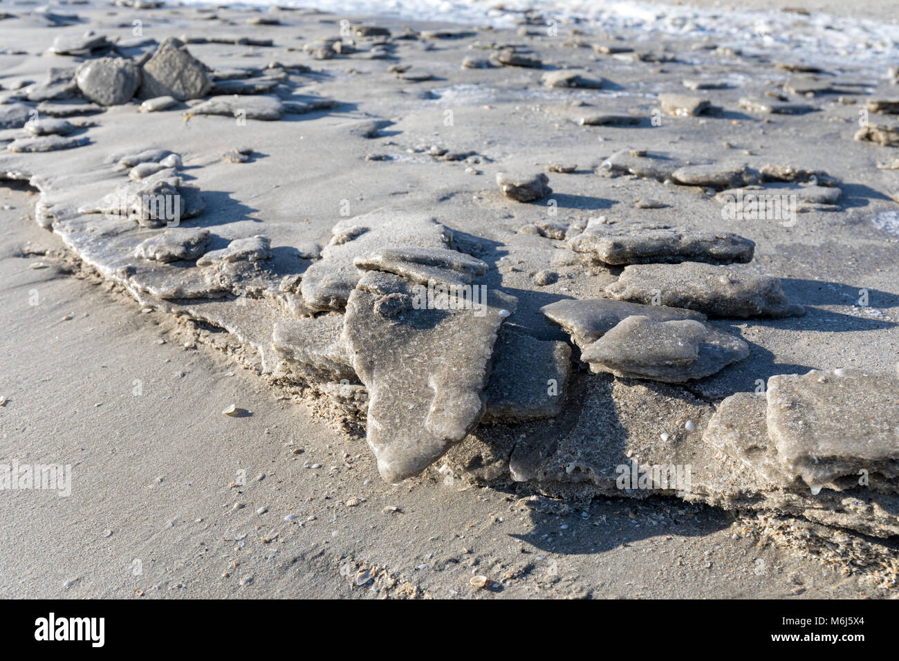 Frozen sand; Saeby Beach, Denmark Stock Photo - Alamy