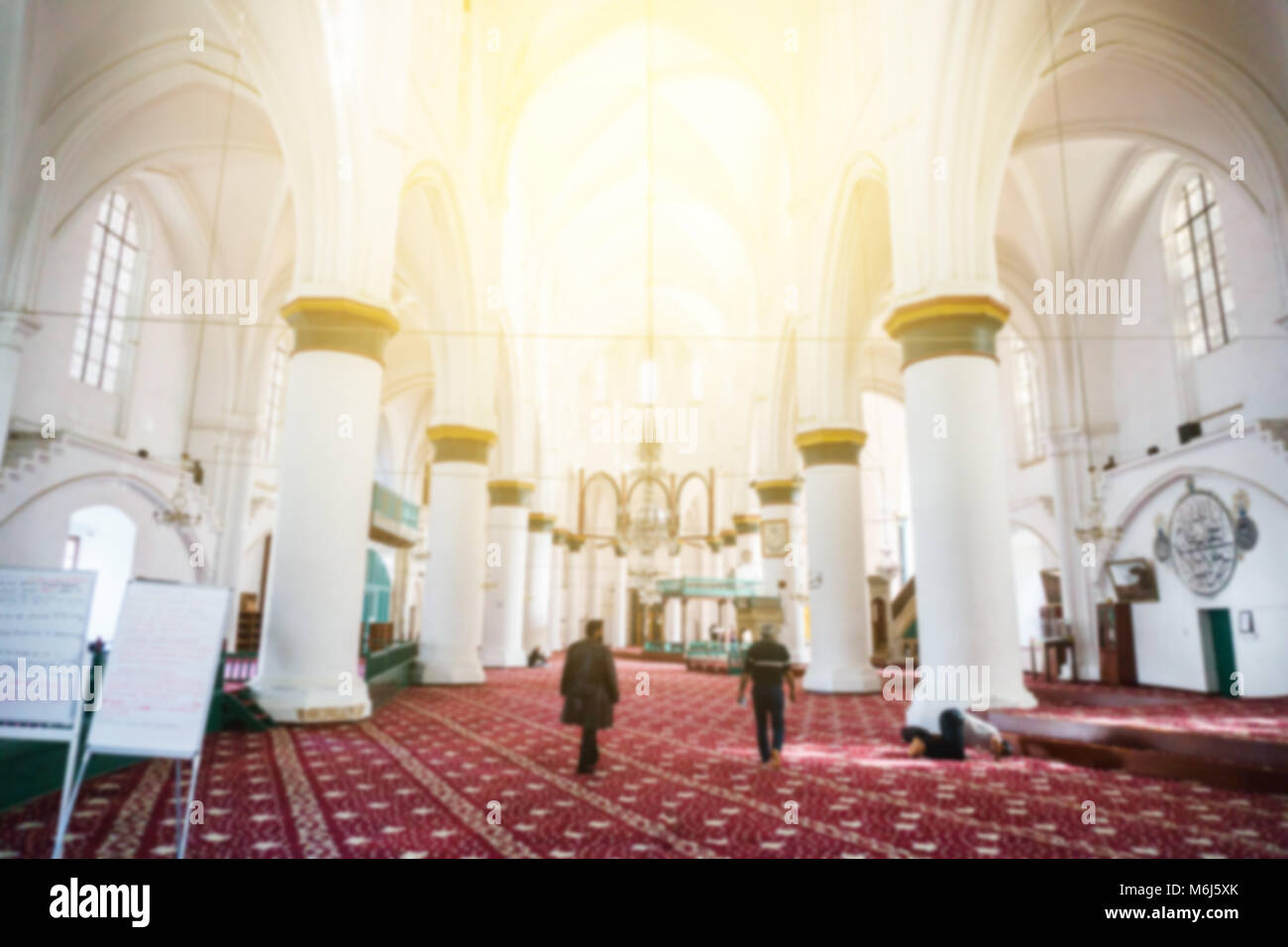 Islamic cathedral inside with parishioners Stock Photo - Alamy