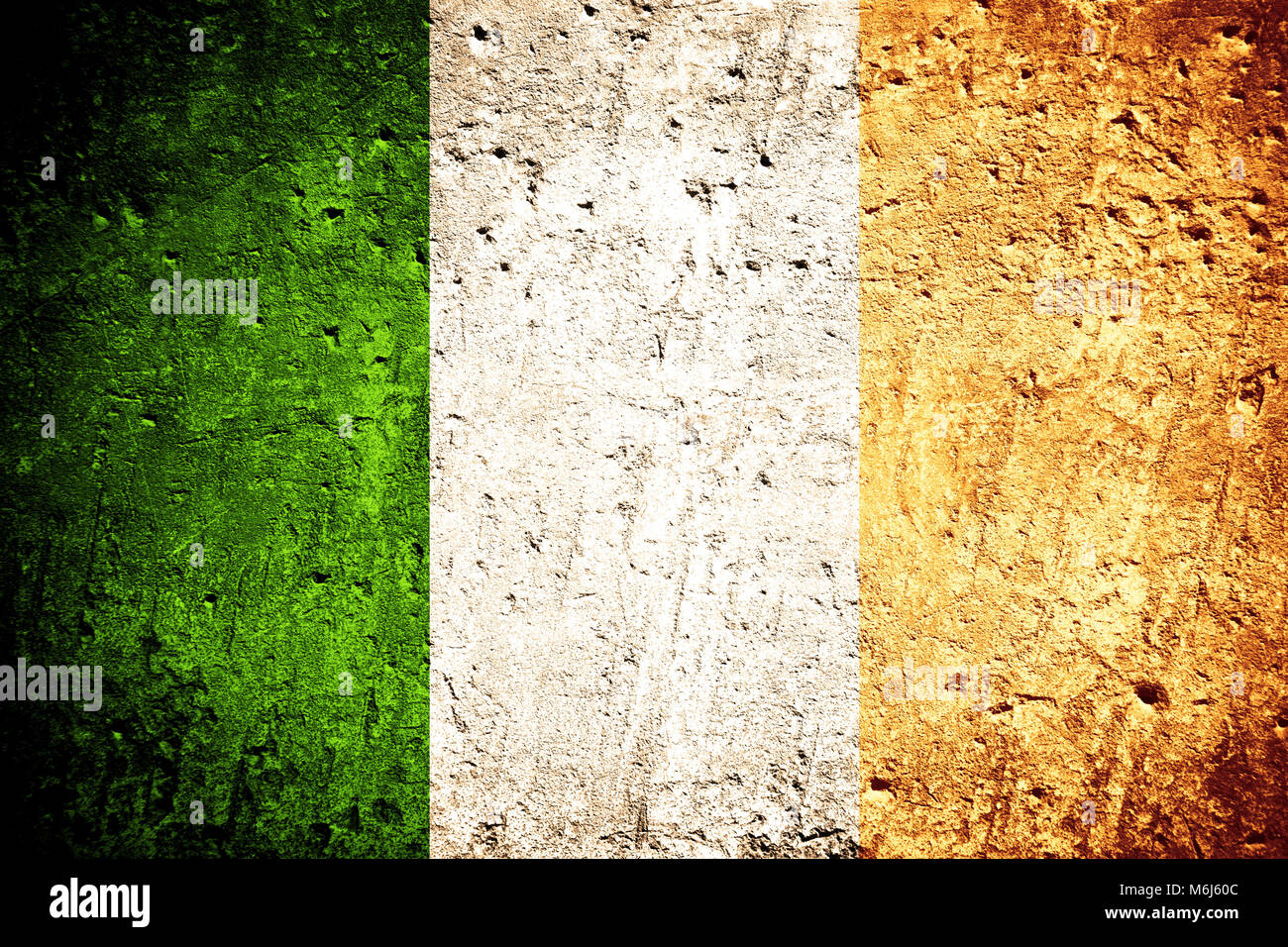 flag of Ireland or Irish banner on scratched rough texture Stock Photo ...