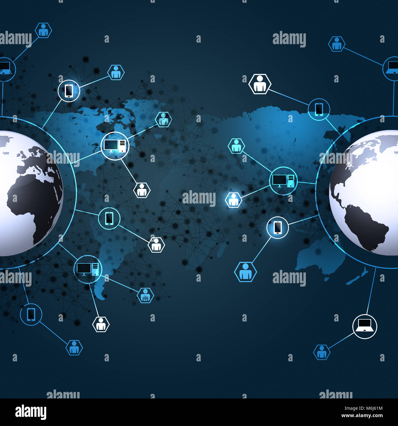 abstract network global communications concept blue technology ...