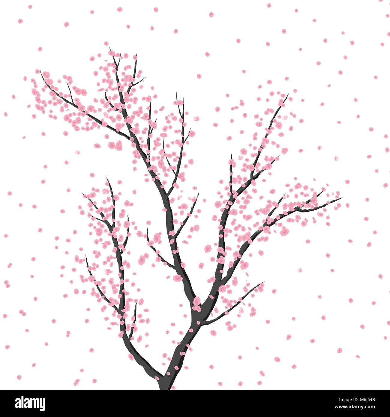 Blooming white tree in Stock Vector Images - Alamy