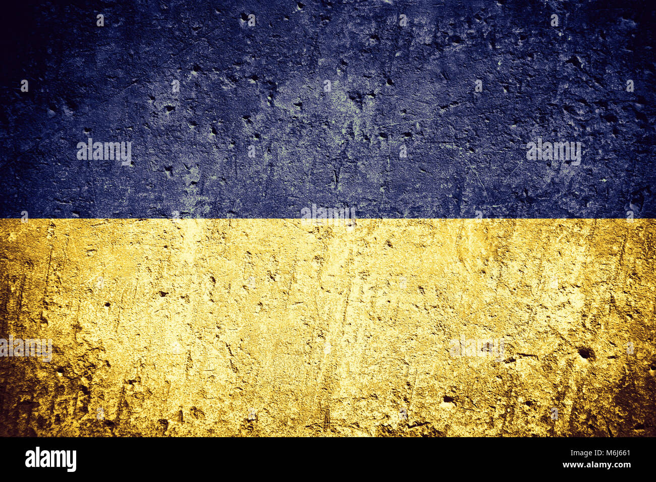 flag of Ukraine or Ukrainian banner on scratched rough texture Stock ...