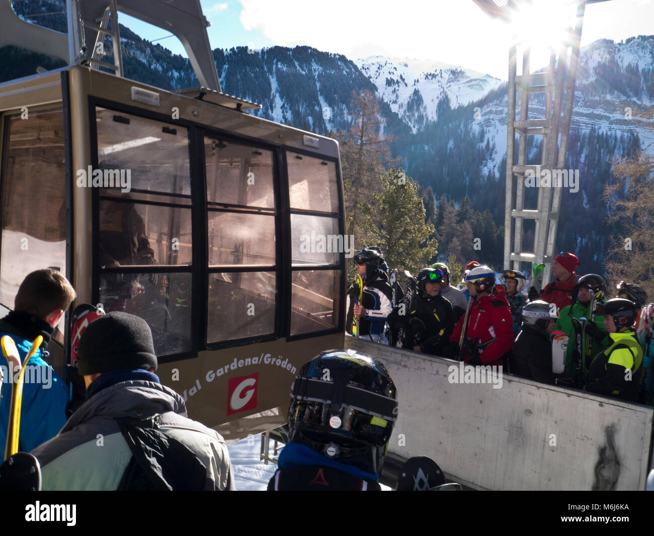 Seceda Cable car, Italian Alps Stock Photo - Alamy