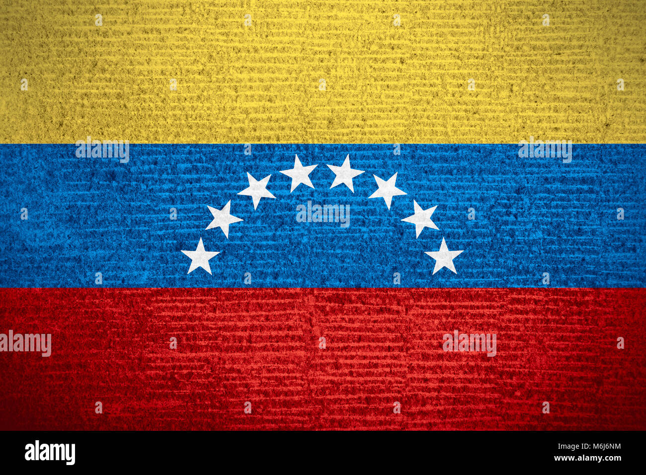 flag of Venezuela or Venezuelan banner on row pattern texture Stock ...