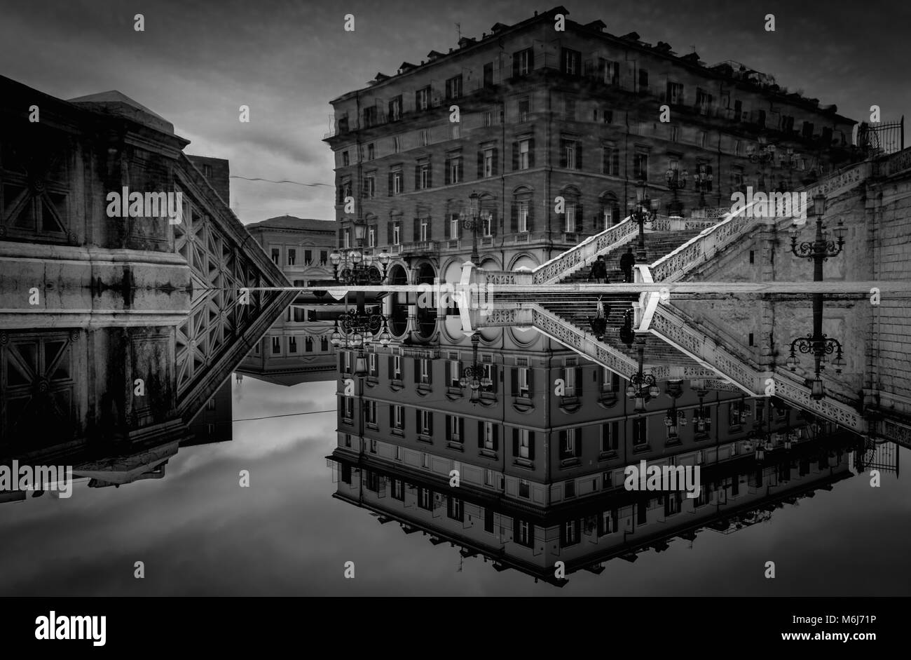 Beautiful and dramatic architectural reflection in Bologna, Italy Stock ...