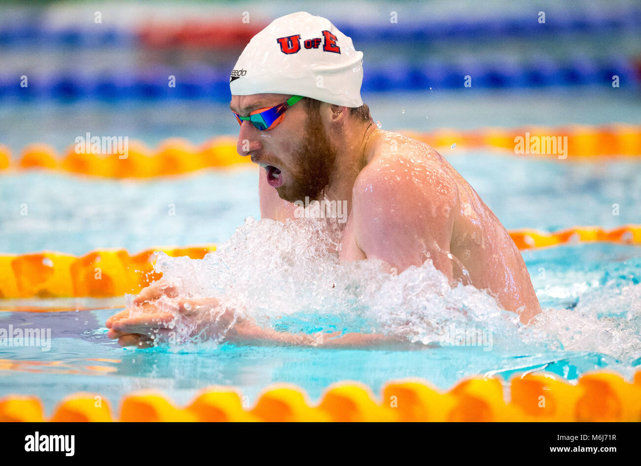 Dan Wallace swimming in his heat of the Men's 400m IM during day four ...