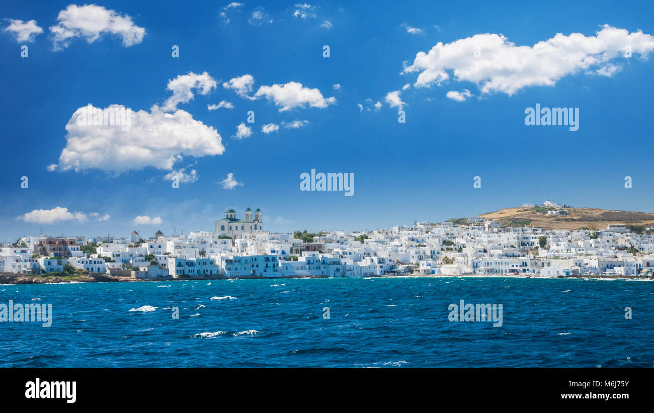 Naousa town, Paros island. Naoussa village in Cyclades is one of the ...