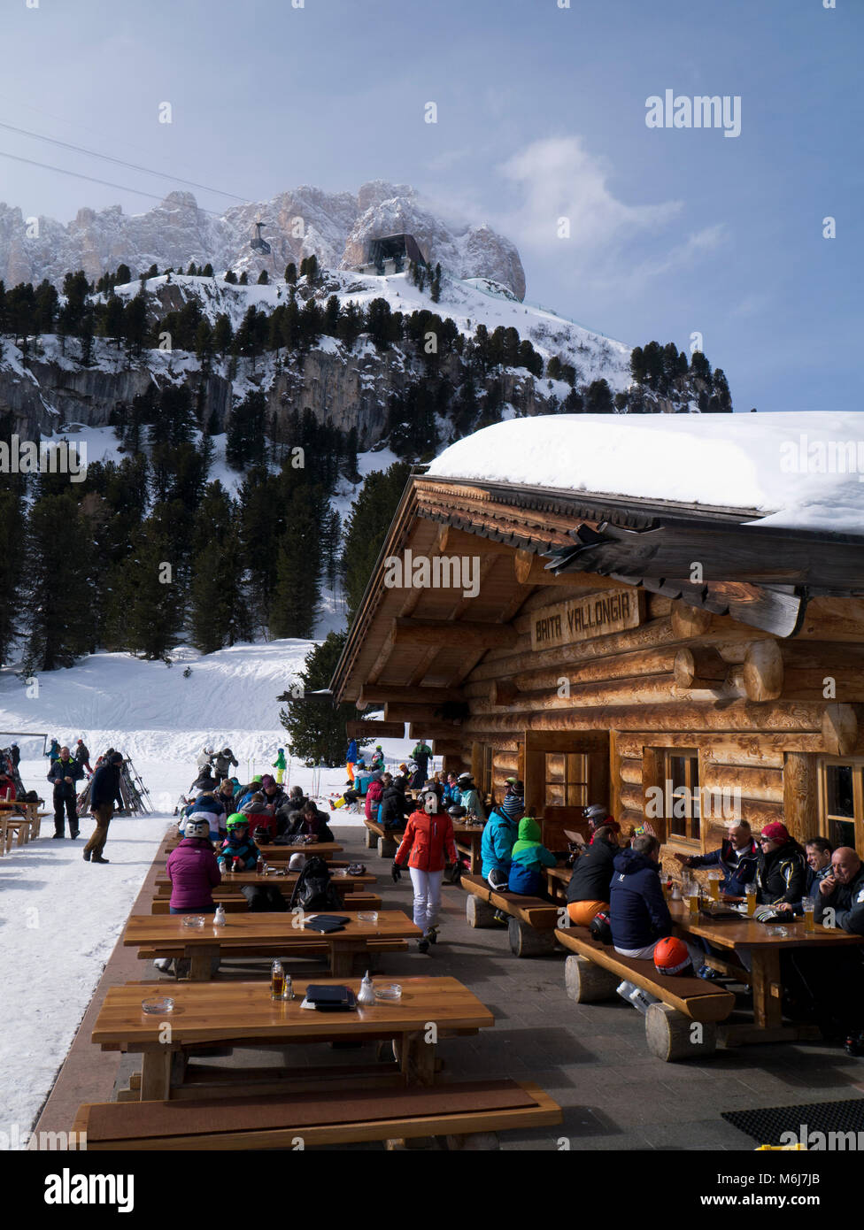 Mountain restaurant in the Italian Dolomites Stock Photo - Alamy