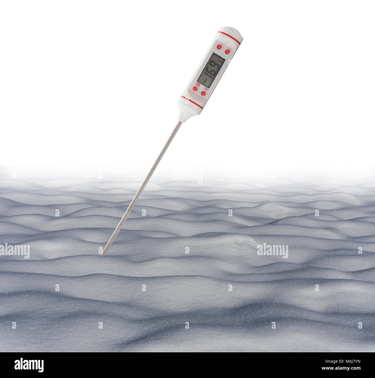 digital thermometer with cold temperature in winter snow. concept Stock ...