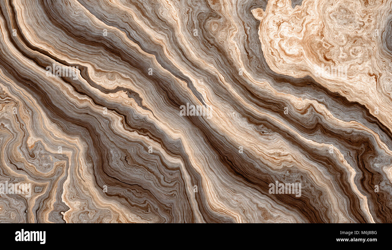 Texture of roots of tree with wavy lines and age rings. Abstract ...