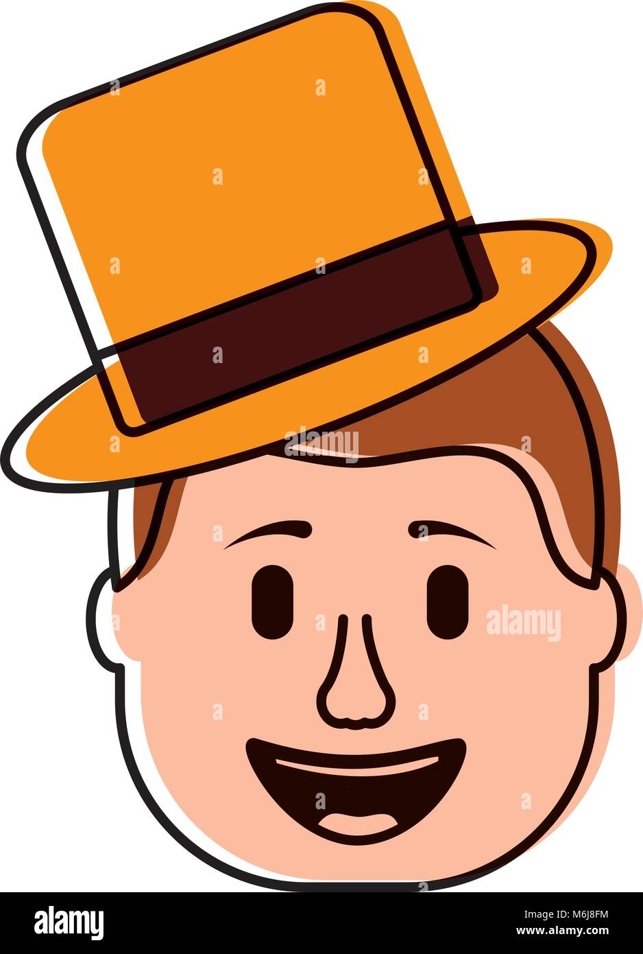 smiling face man with hat happy Stock Vector Image & Art - Alamy