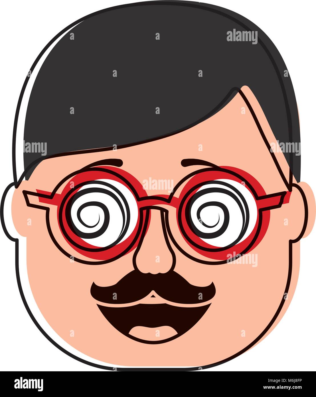 smiling face man mask with glasses mustache Stock Vector Image & Art ...