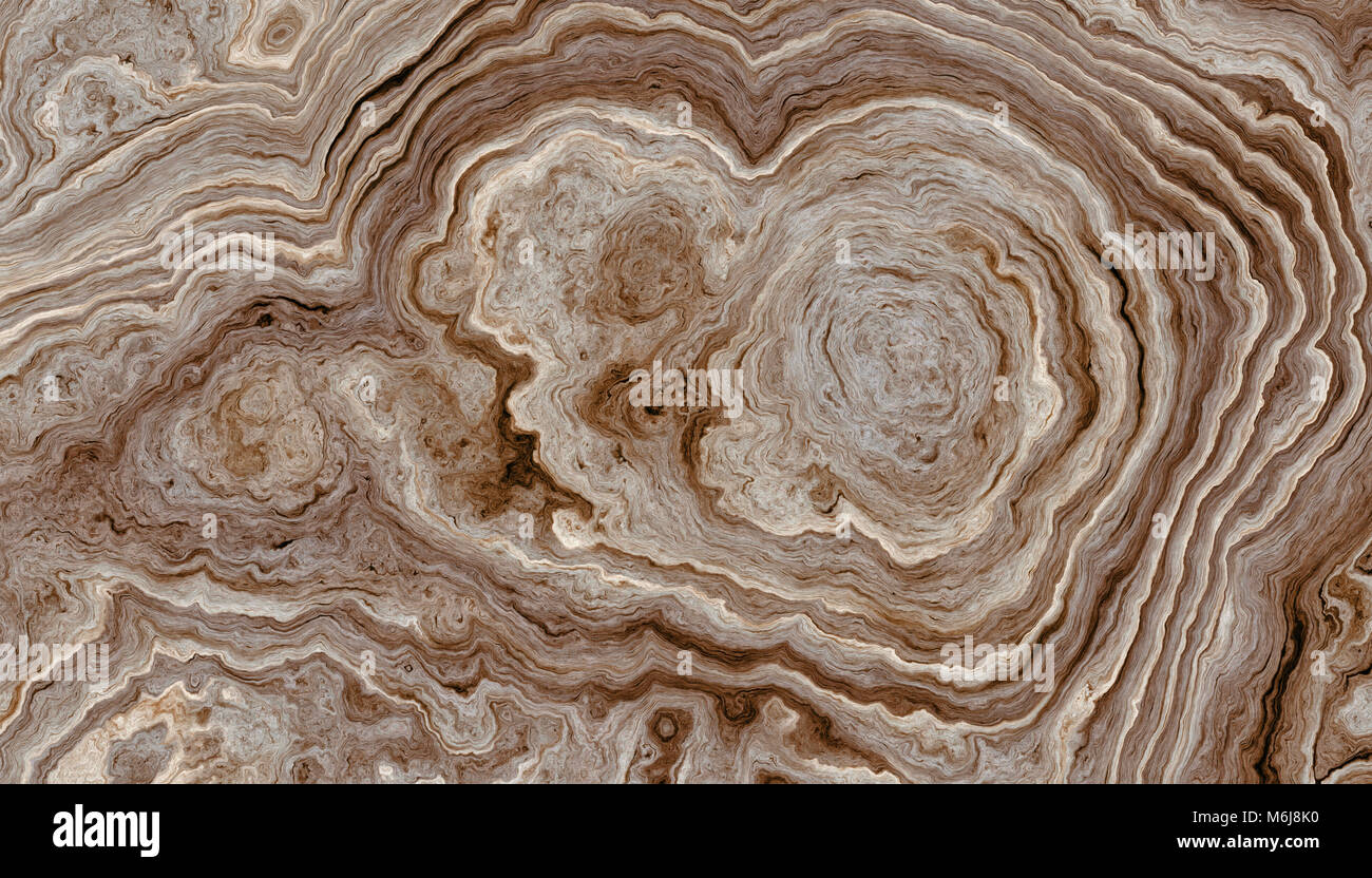 Texture of roots of tree with wavy lines and age rings. Abstract ...