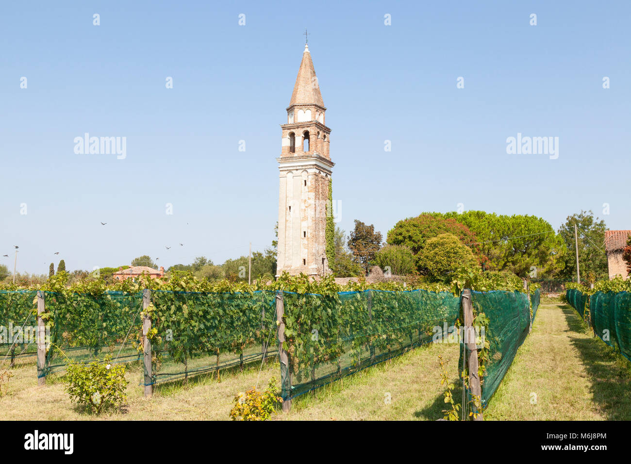 The ancient bell tower of Santa Caterina Monastery amongst the Venetian ...