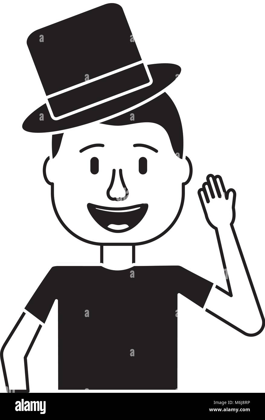 happy man hat comic portrait Stock Vector Image & Art - Alamy