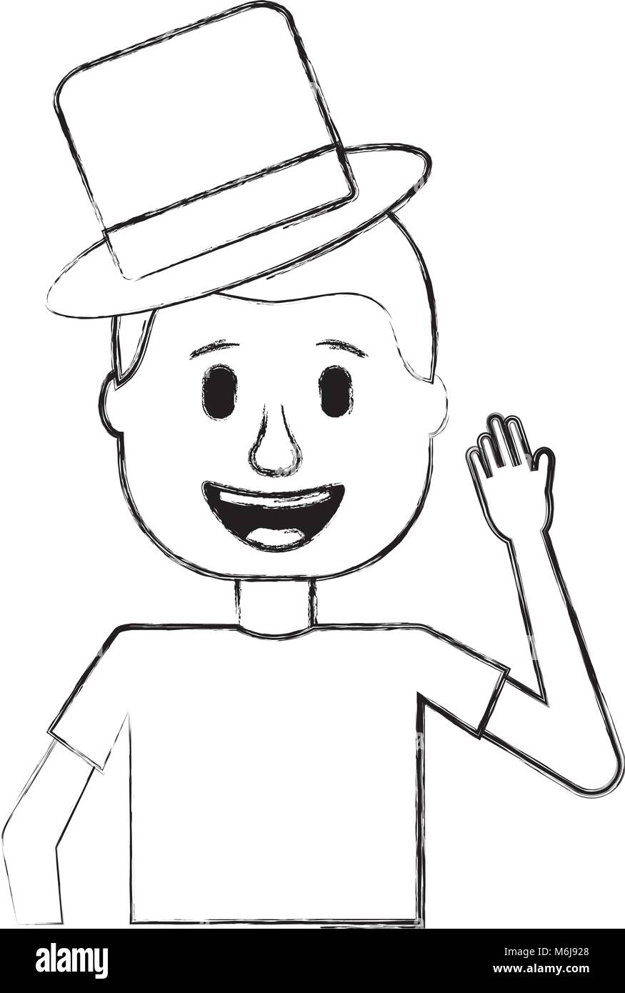 happy man hat humor portrait Stock Vector Image & Art - Alamy
