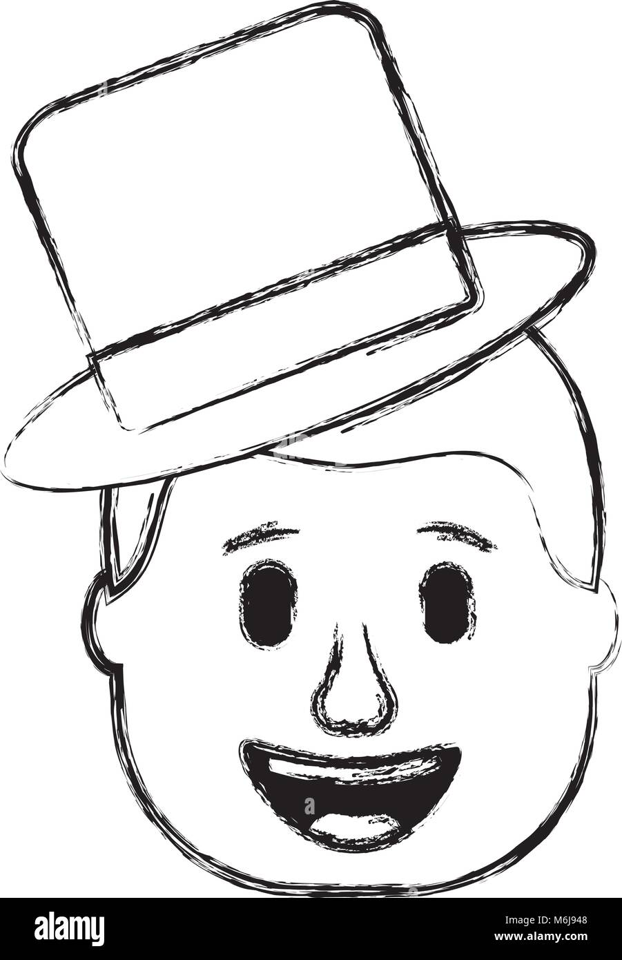 smiling face man with hat happy Stock Vector Image & Art - Alamy