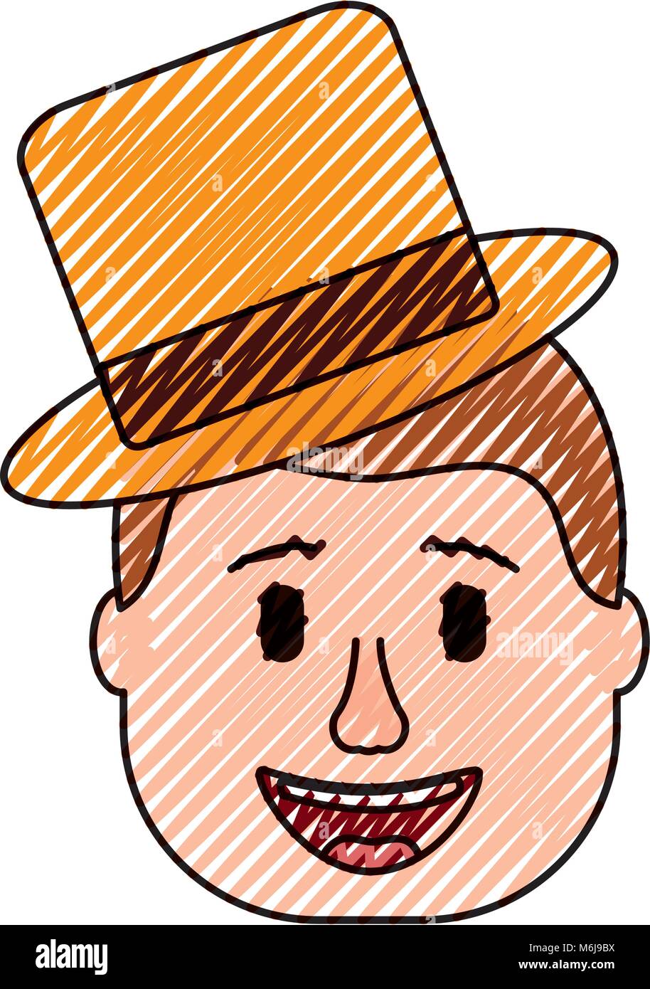 smiling face man with hat happy Stock Vector Image & Art - Alamy