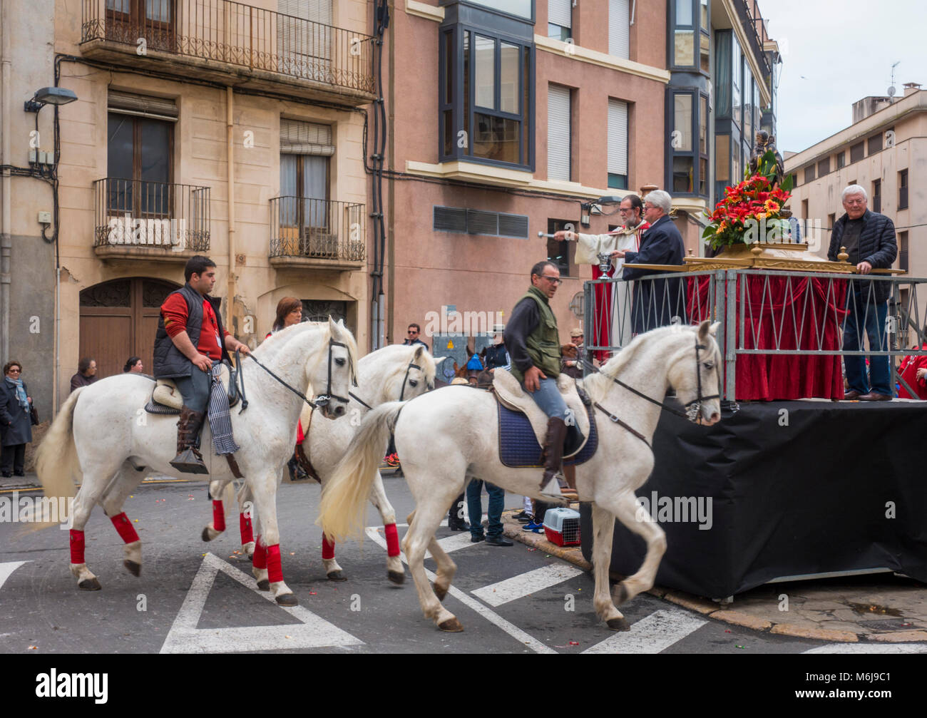 Reus, Spain. March 2018: The Blessing of farm animals and even pets on ...