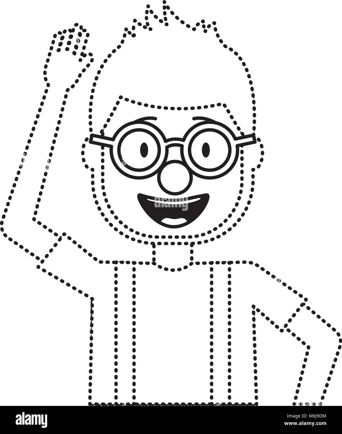 Happy Man Clown Mask Hat And Crazy Glasses Portrait Stock Vector Image And Art Alamy 