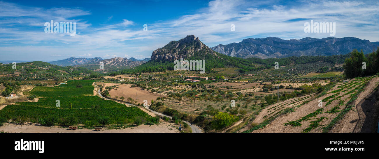 Santa Barbara Mountain and Saint Salvador Horta monastery Stock Photo ...