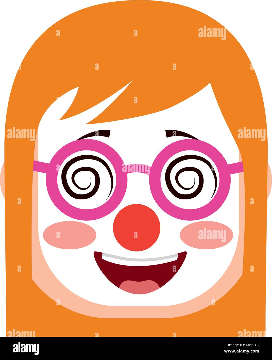 laughing face woman with crazy glasses mask clown enjoy Stock Vector ...