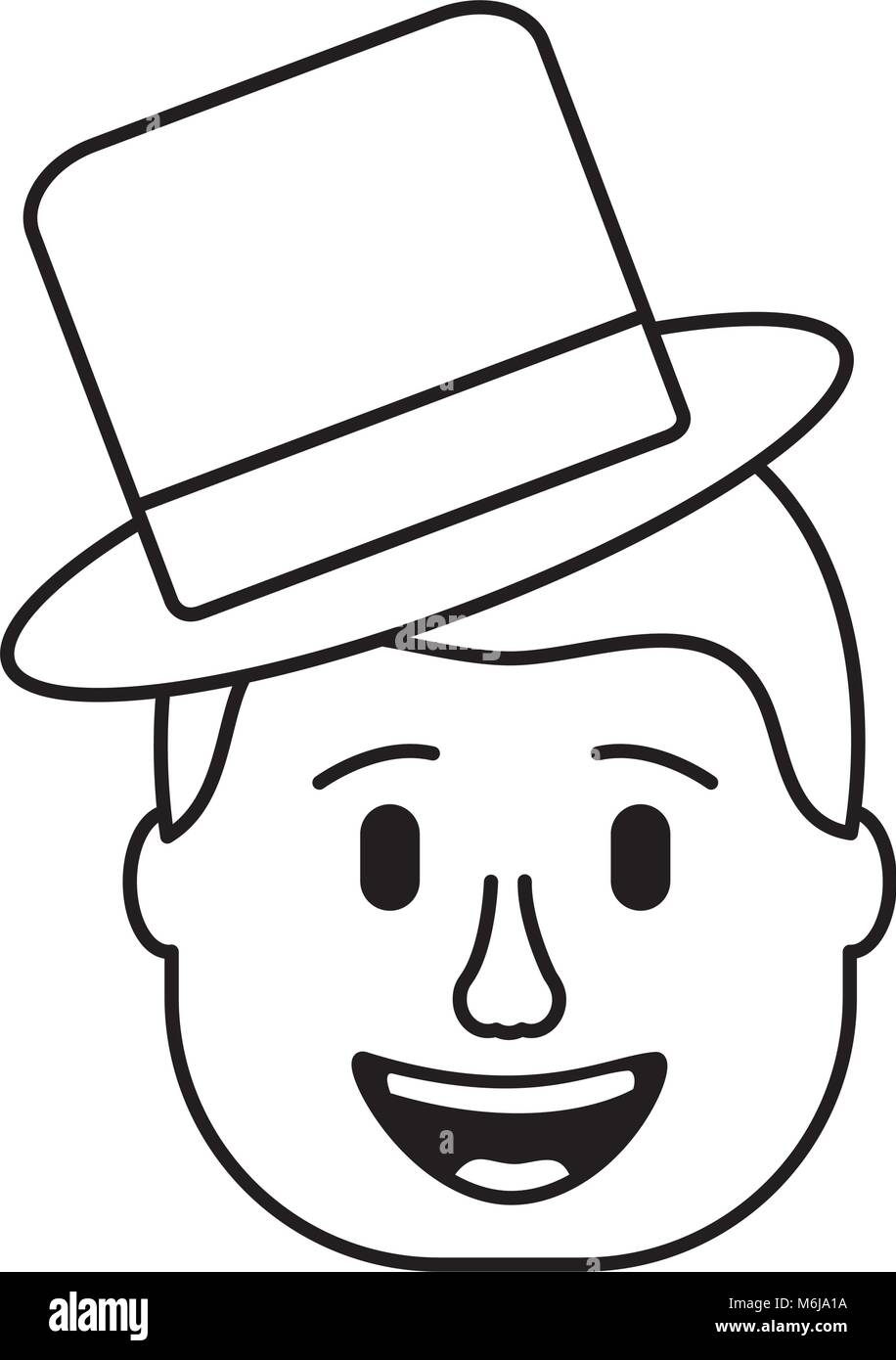 smiling face man with hat happy Stock Vector Image & Art - Alamy