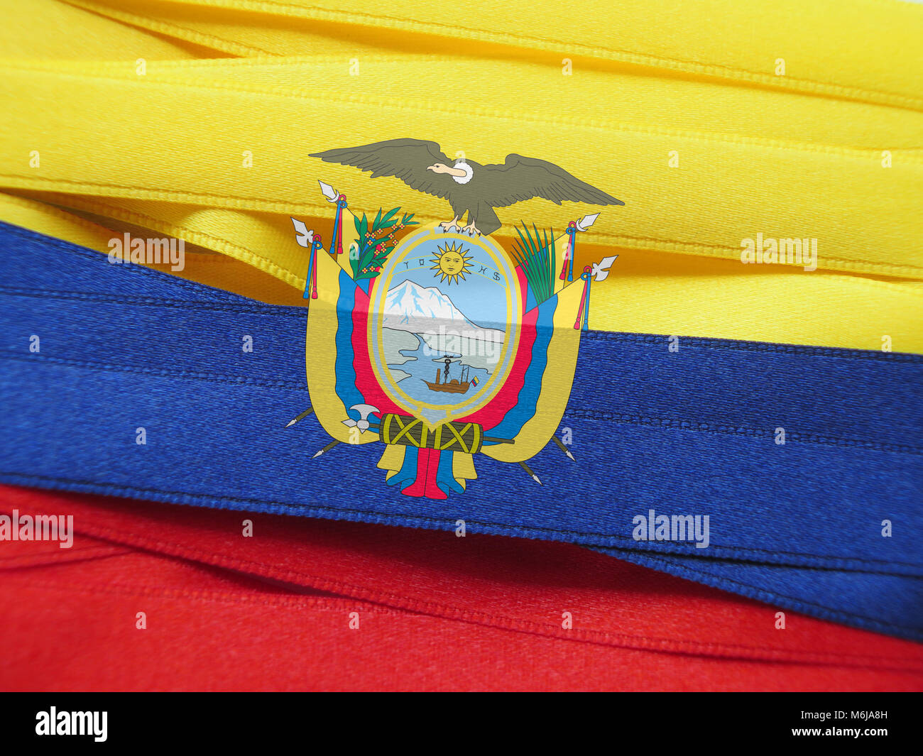 Ecuador flag or banner made with Yellow, blue and red ribbons Stock ...